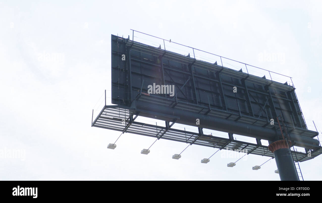Low-angle shot of the back of a highway billboard Stock Photo - Alamy