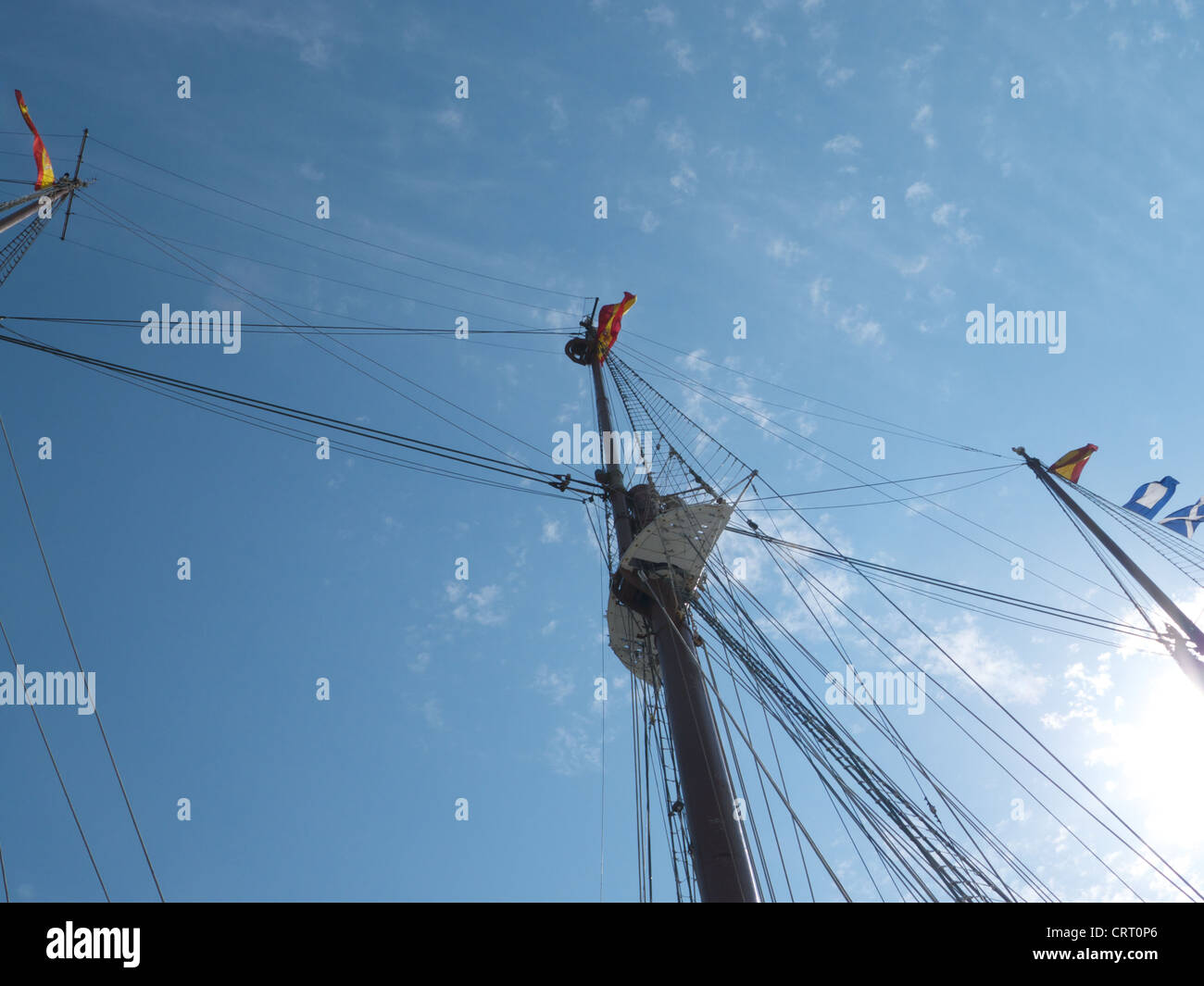 Low angle of the mast and rigging of a tall ship, OpSail / Fleet Week ...