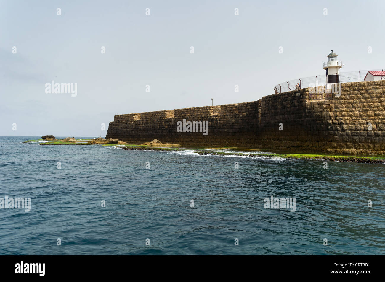 The view of historic sea walls in ancient Acre (Akko), Israel Stock ...