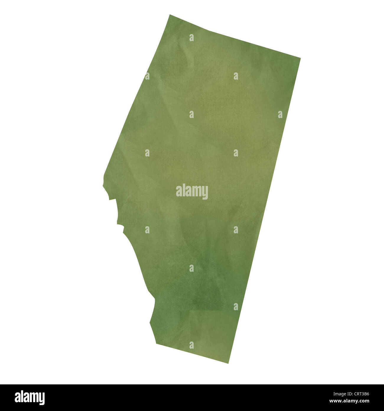 Alberta province of Canada map in old green paper isolated on white ...
