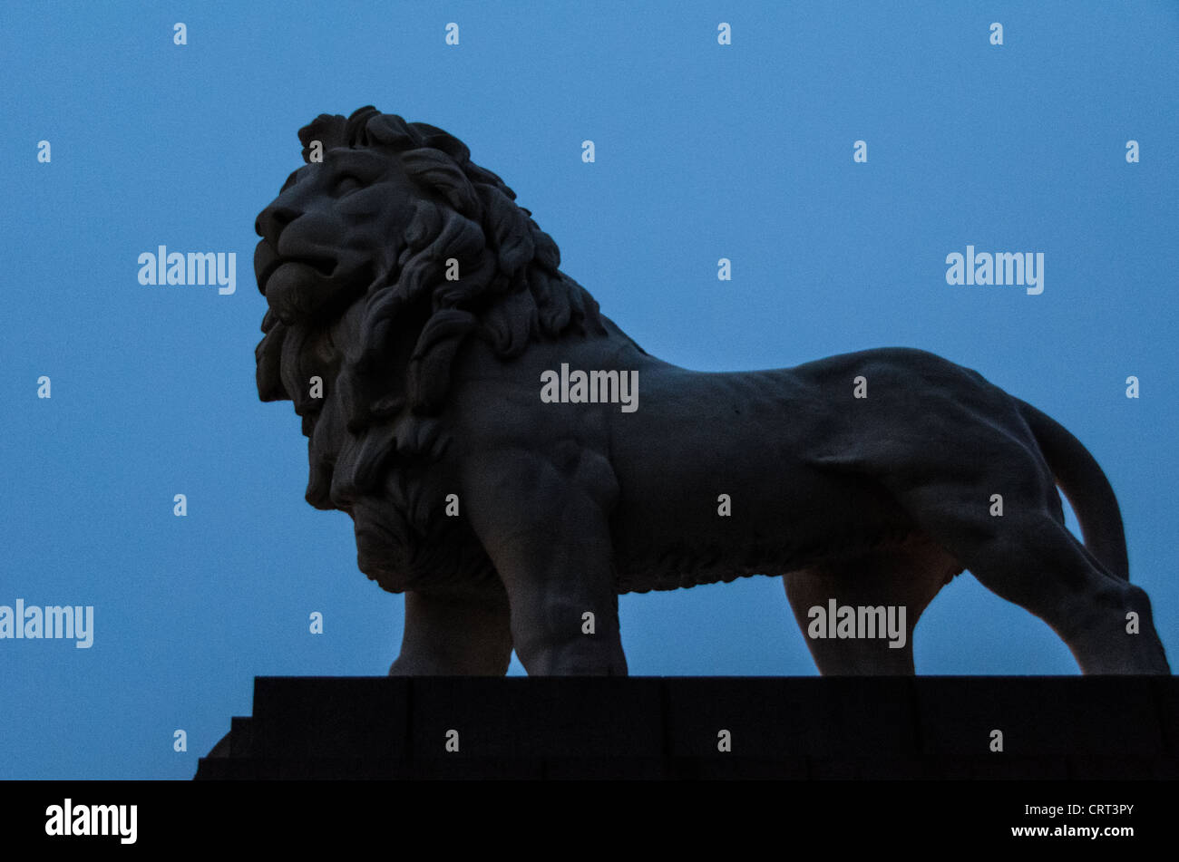 Westminster Bridge Lion Statue at Dusk 169-204214818 One of the lion ...