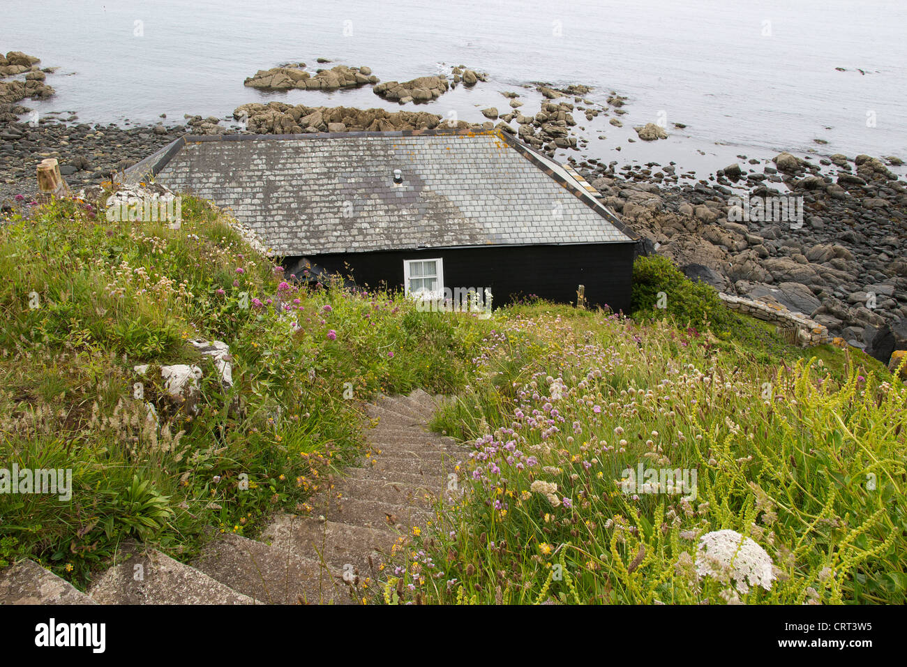 Seaside Coastal Cottage in Coverack Cornwall Stock Photo - Alamy