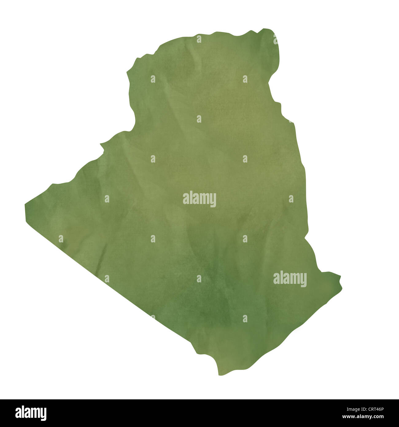 Old green paper map of Algeria isolated on white background Stock Photo ...