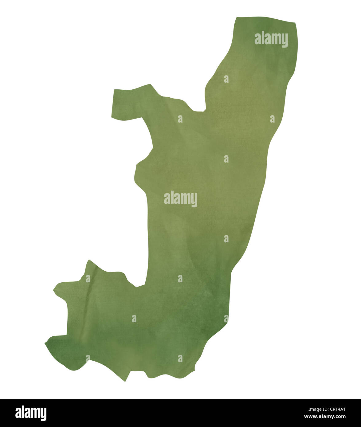 Old green paper map of Congo isolated on white background Stock Photo ...