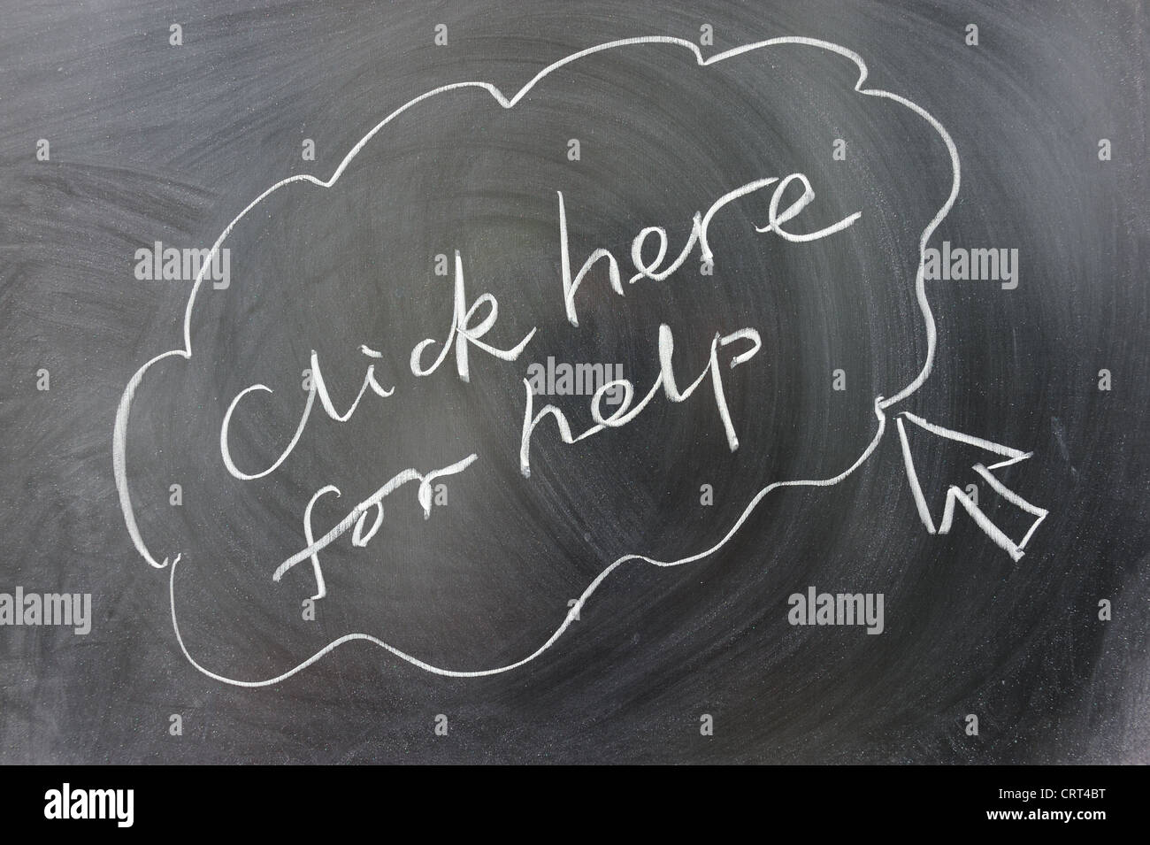 Click here for help words written on chalkboard Stock Photo - Alamy