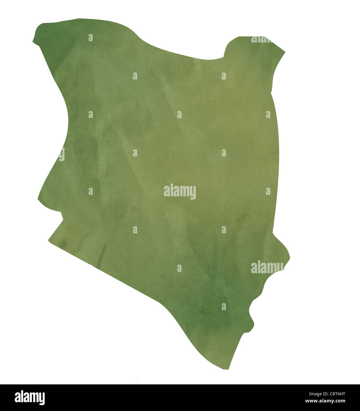 Old green paper map of Kenya isolated on white background Stock Photo ...