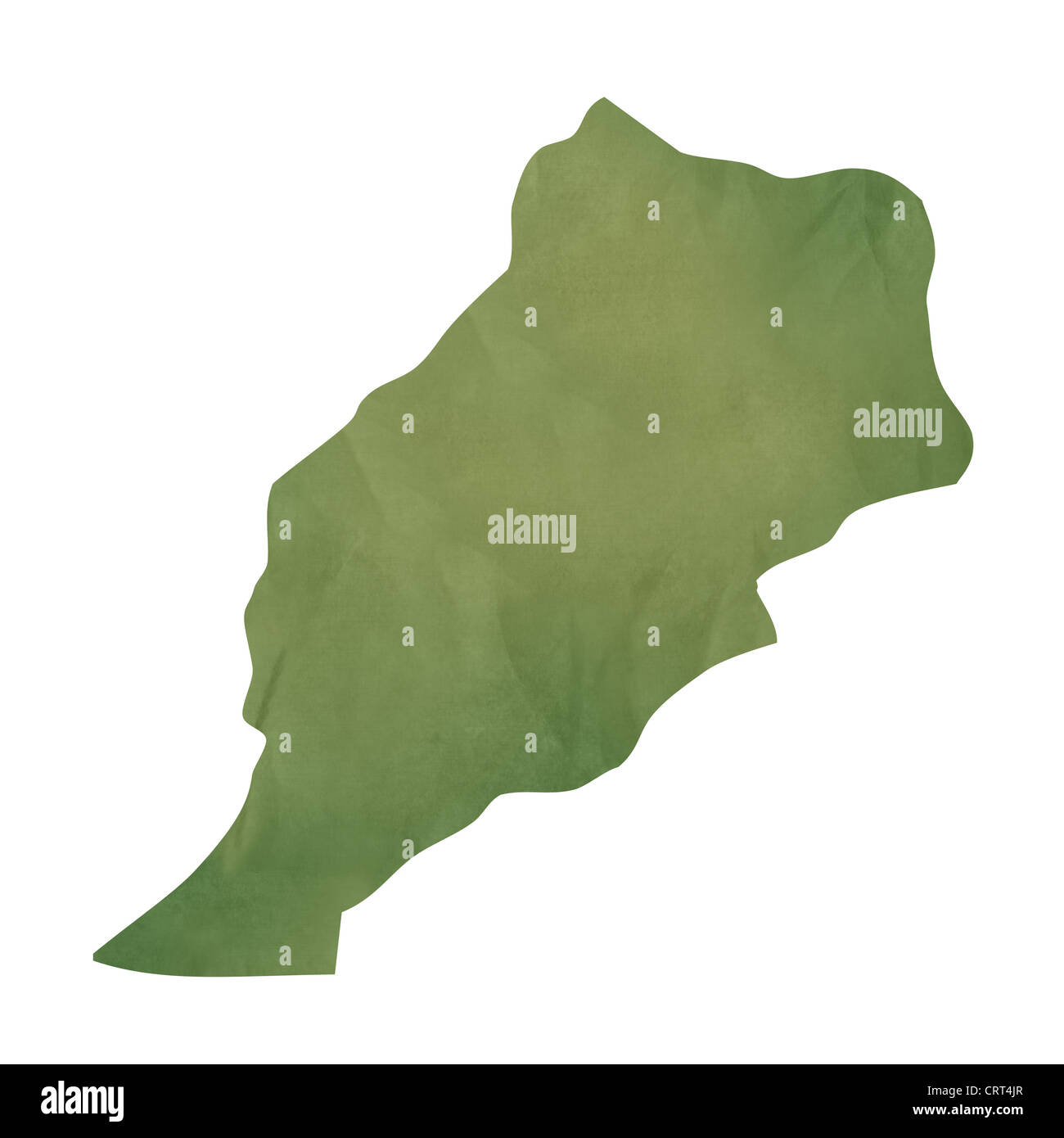 Old green paper map of Morocco isolated on white background Stock Photo ...