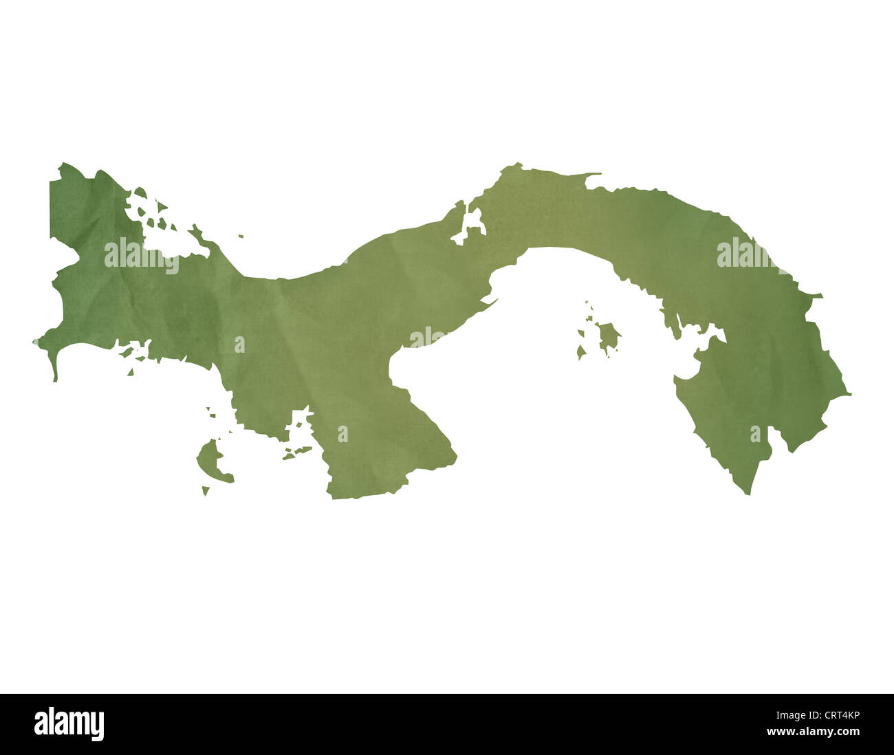 Old green paper map of Panama isolated on white background Stock Photo ...