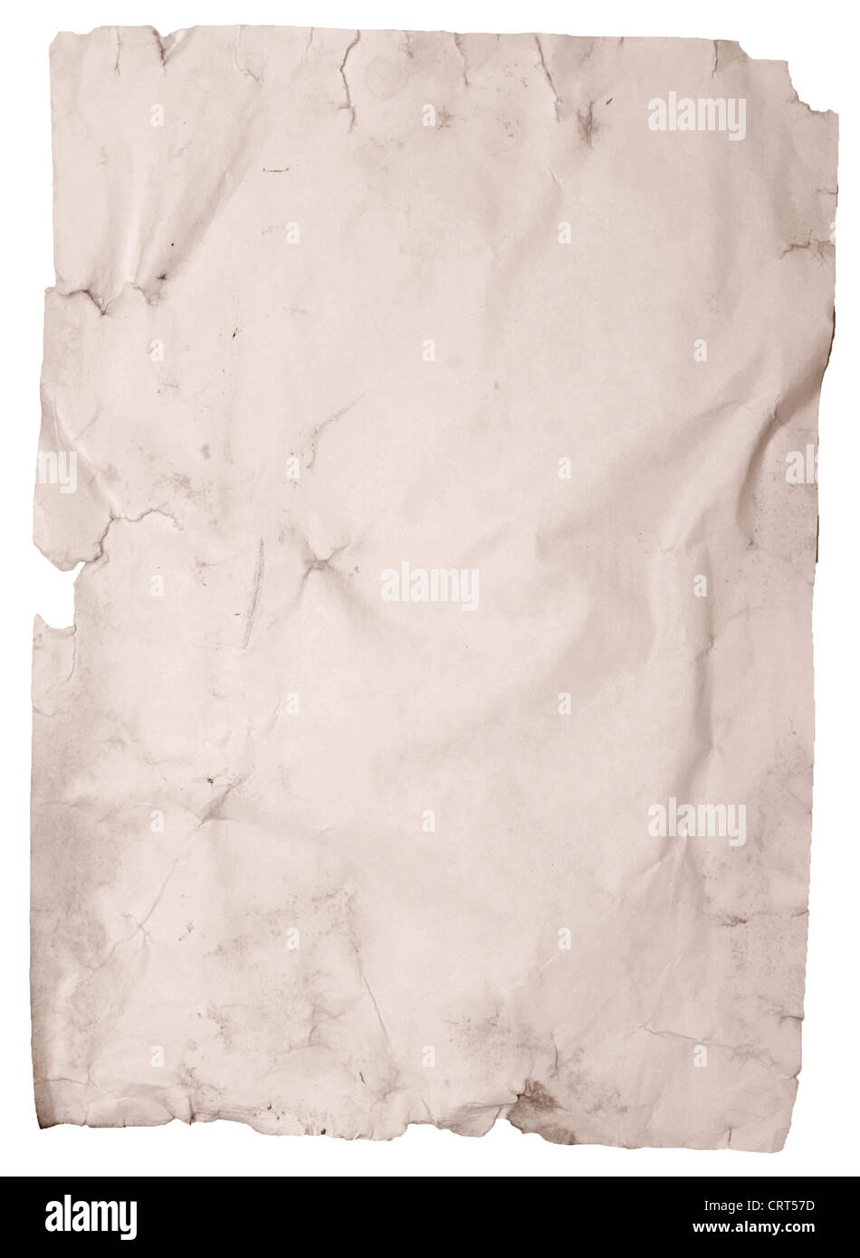 old wrinkled paper isolated on white Stock Photo - Alamy