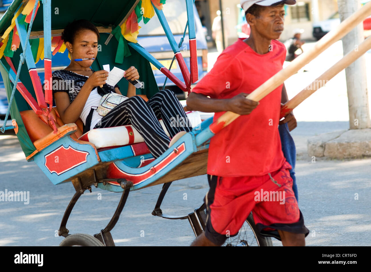 Pousse-pousse, Mahajanga, Madagascar Stock Photo - Alamy