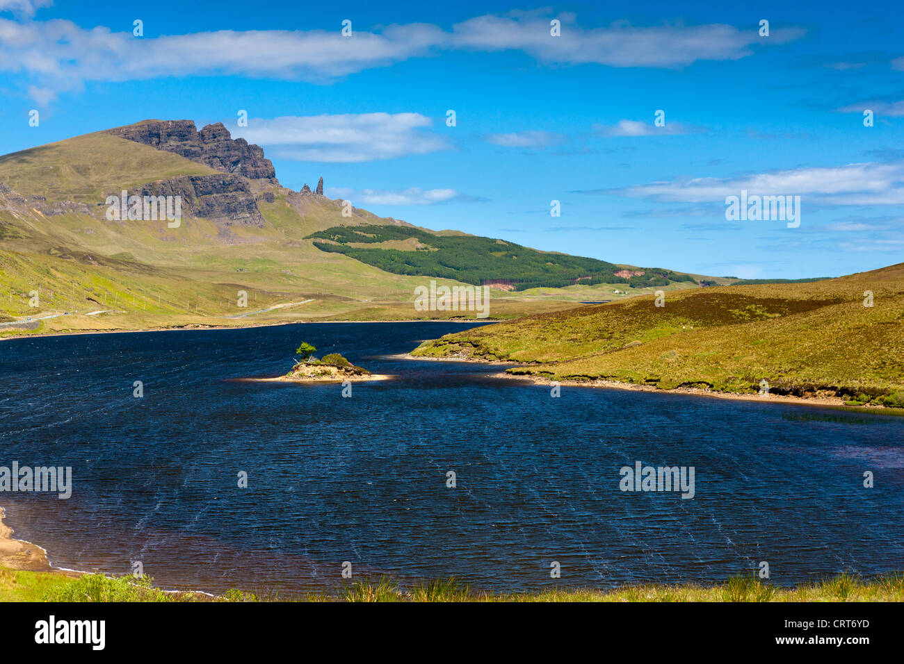 Loch Fada and the Storr and Old Man rock, Isle of Skye, Inner Hebrides ...