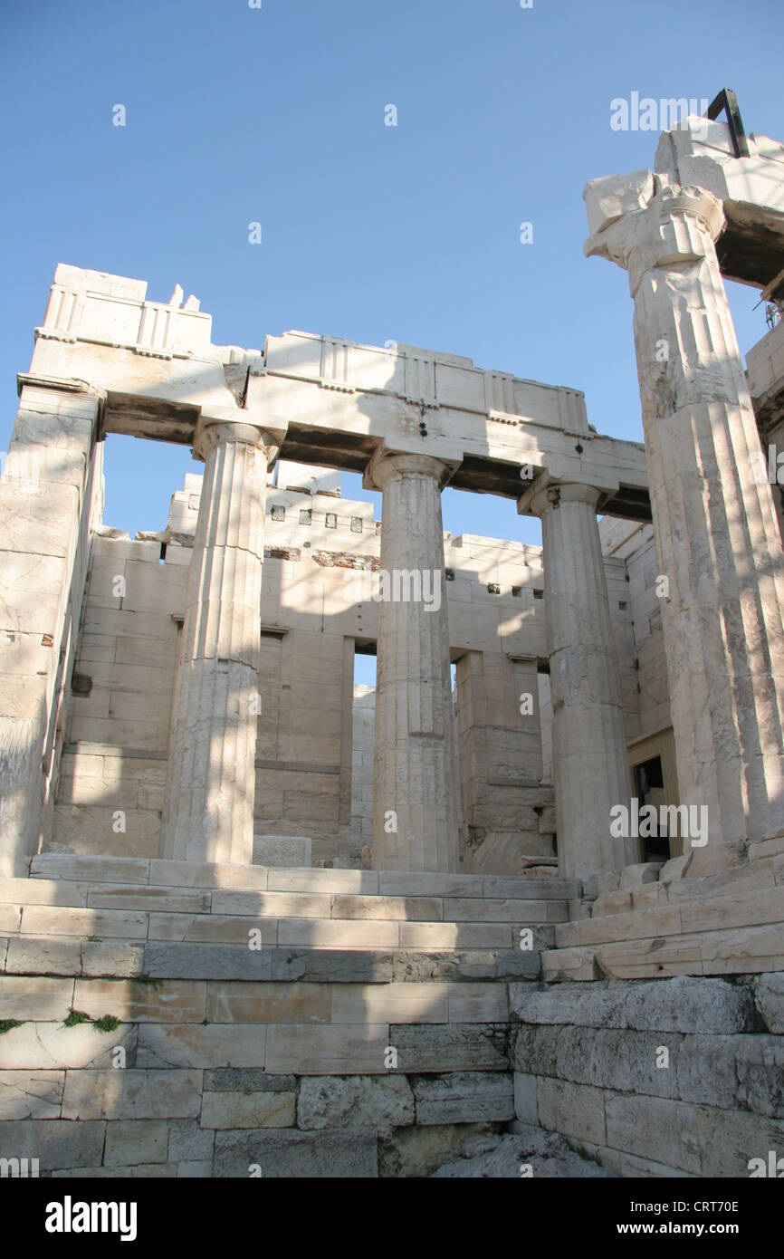 Part of the Propylea, the entrance to the Acropolis of Athens Stock ...