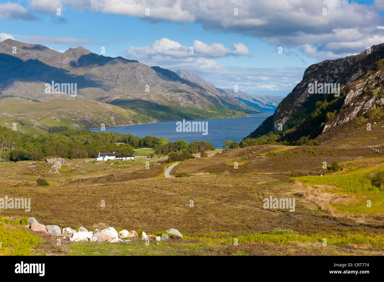 The Loch Maree near Poolewe, Wester Ross in the North West Highlands of ...