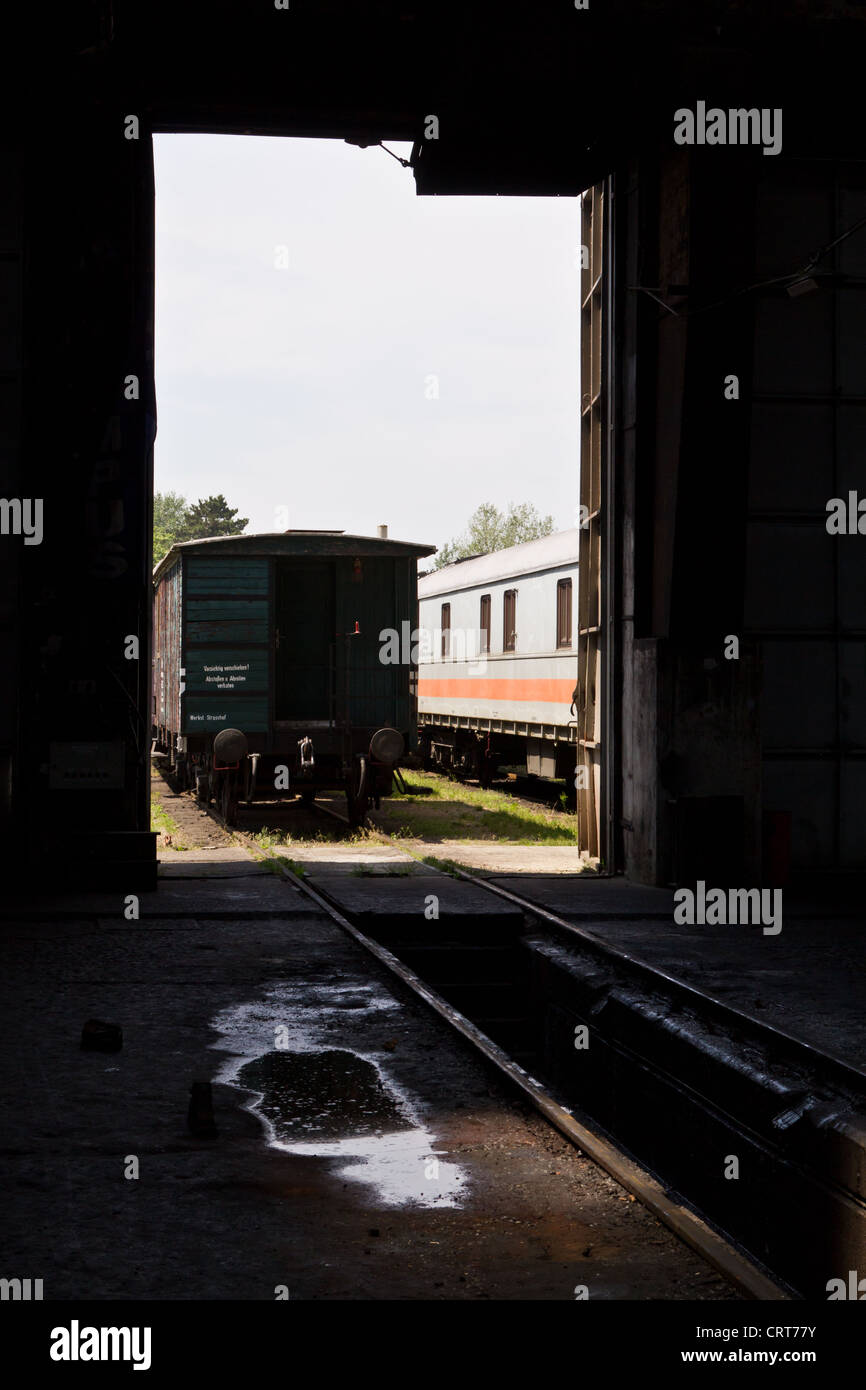 Old steam locomotive in garage hi-res stock photography and images - Alamy