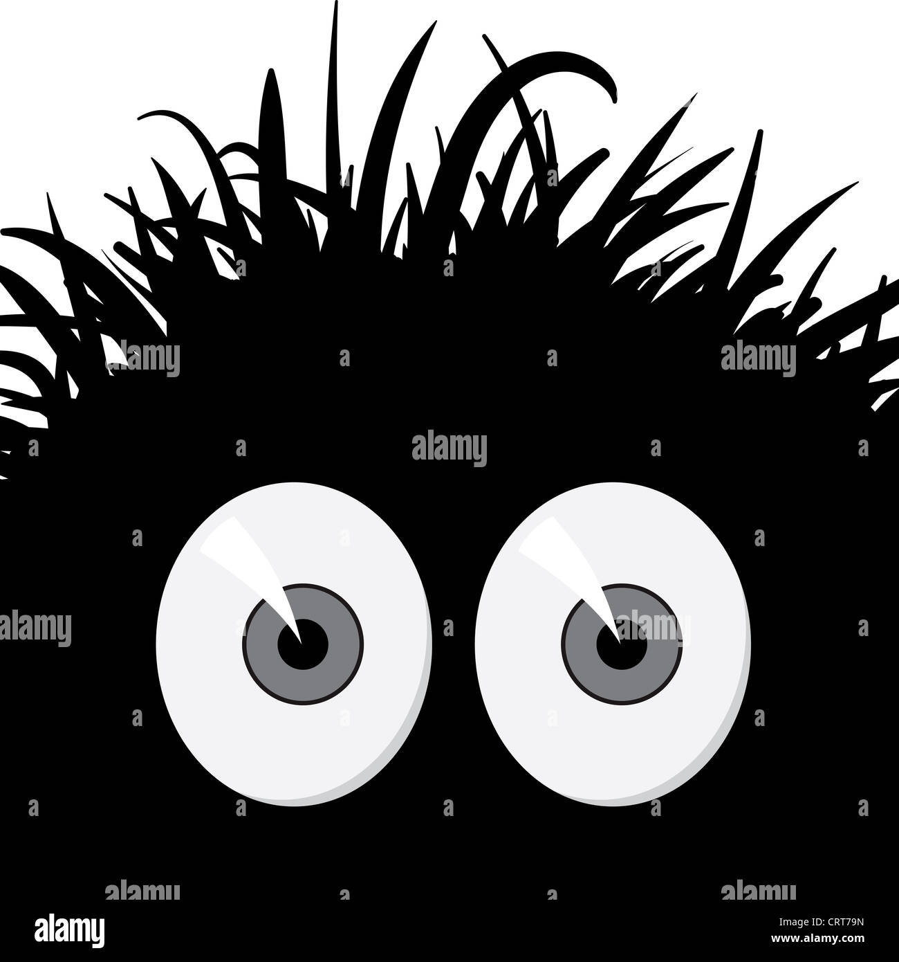 Dark, strange, comic frightened creature - illustration Stock Photo - Alamy