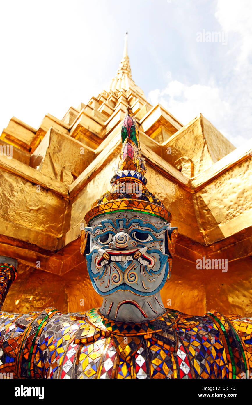 Ugly and grotesque face masks on Yaksha demon statue in the Grand ...