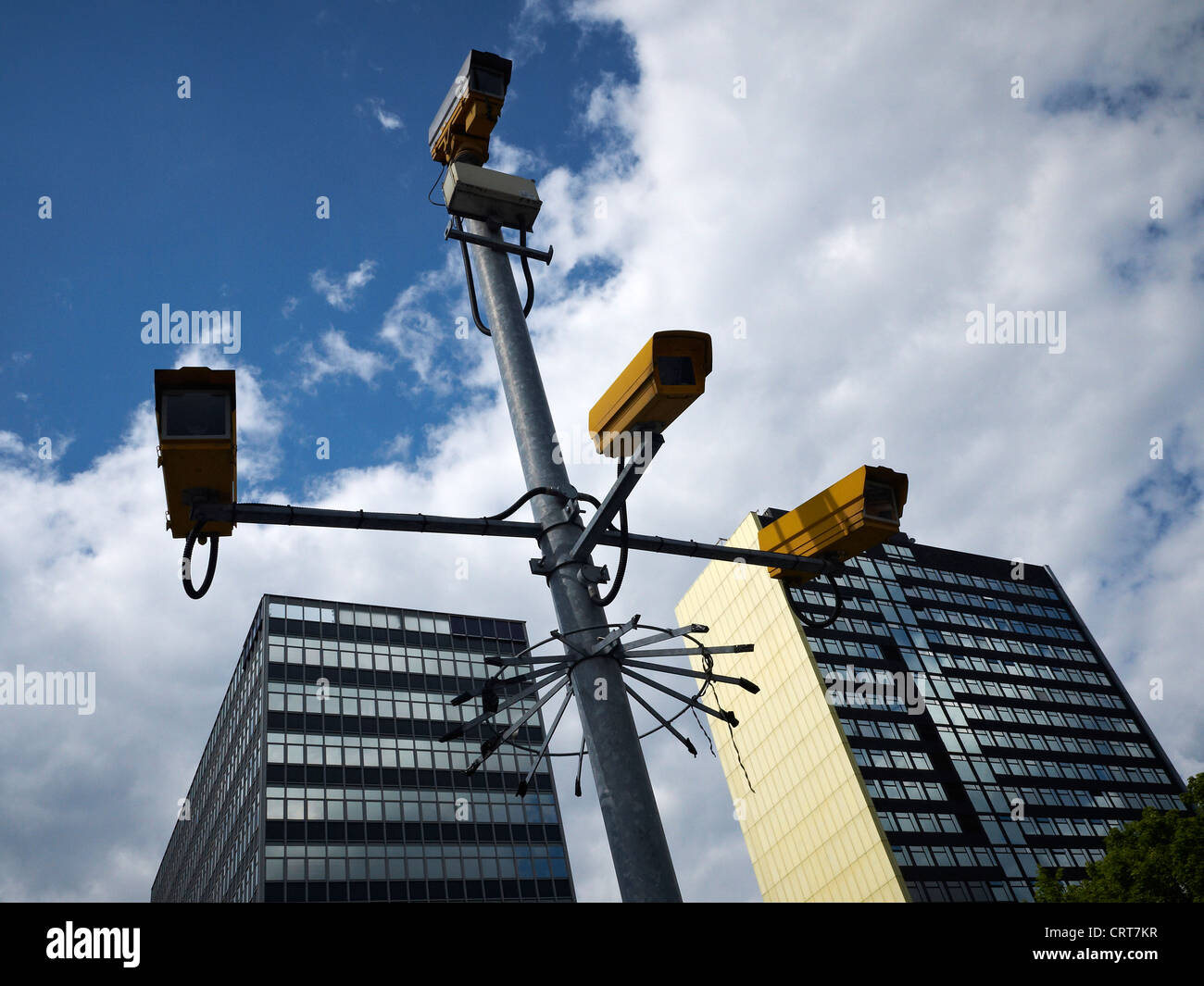 You are looking at four cctv cameras in the UK Stock Photo - Alamy