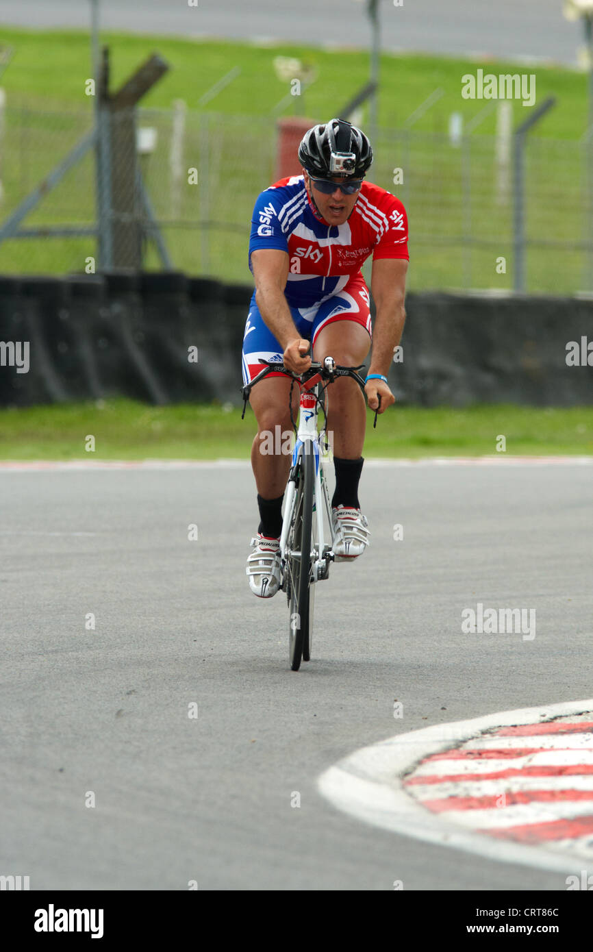 Mark Colbourne approaches Druids bend at the paralympic training day at ...