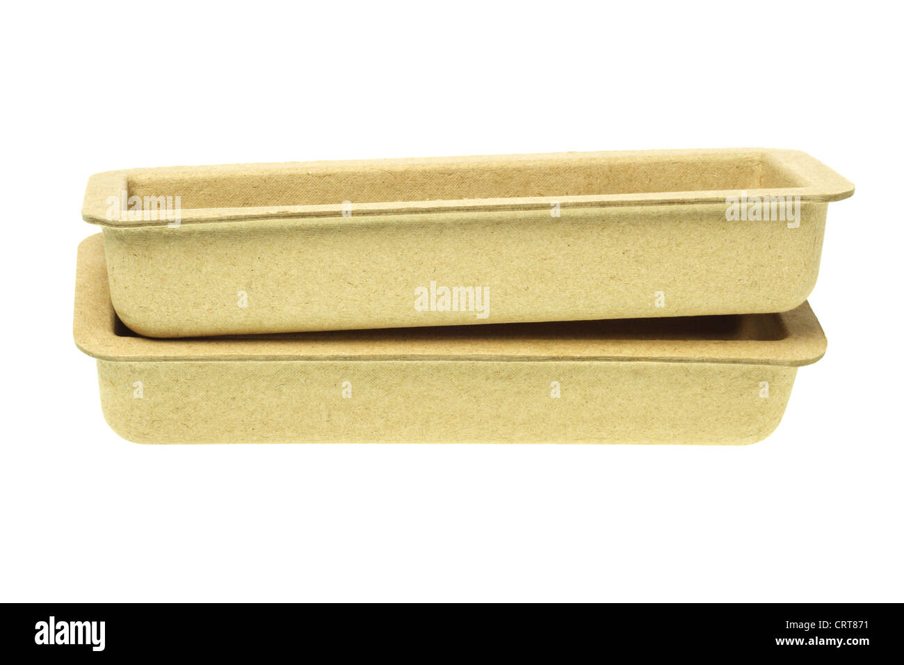 Recycled Paper Trays on White Background Stock Photo - Alamy