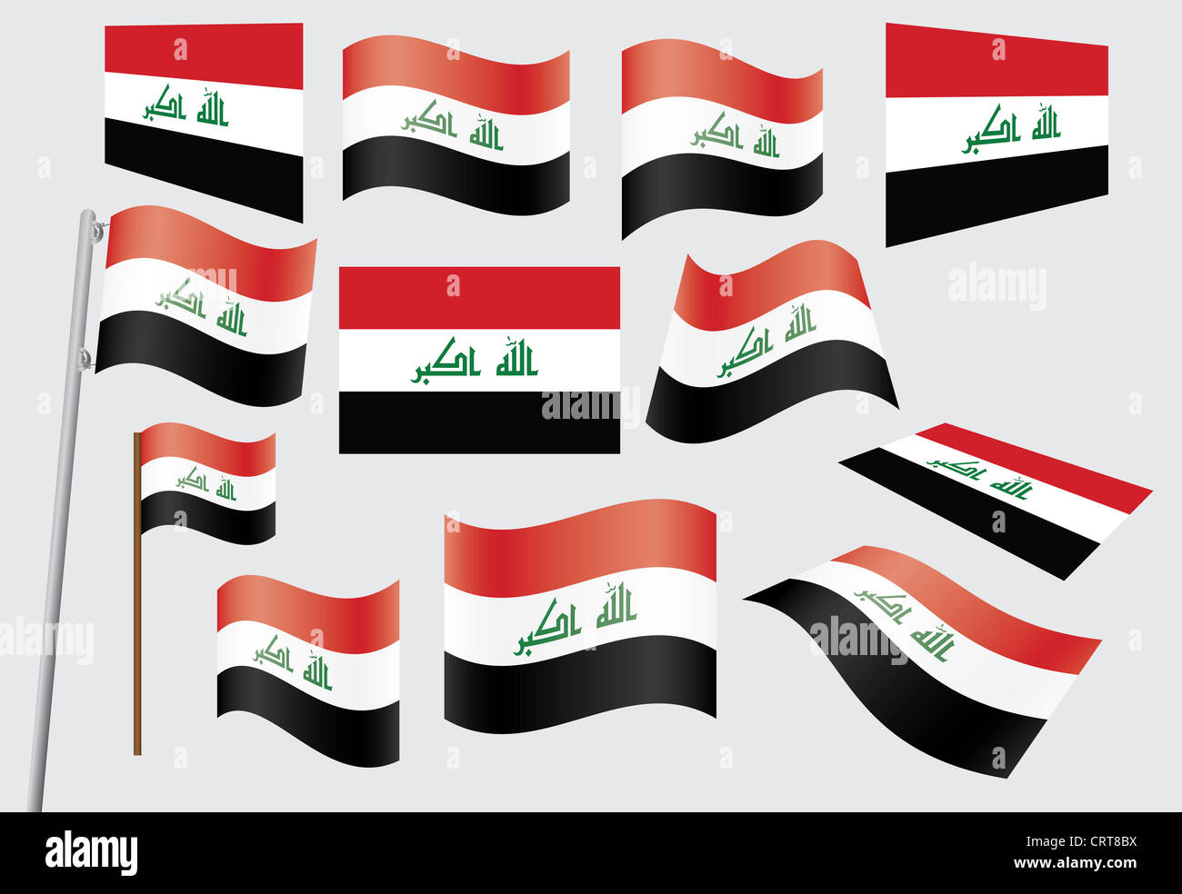 set of flags of Iraq illustration Stock Photo - Alamy