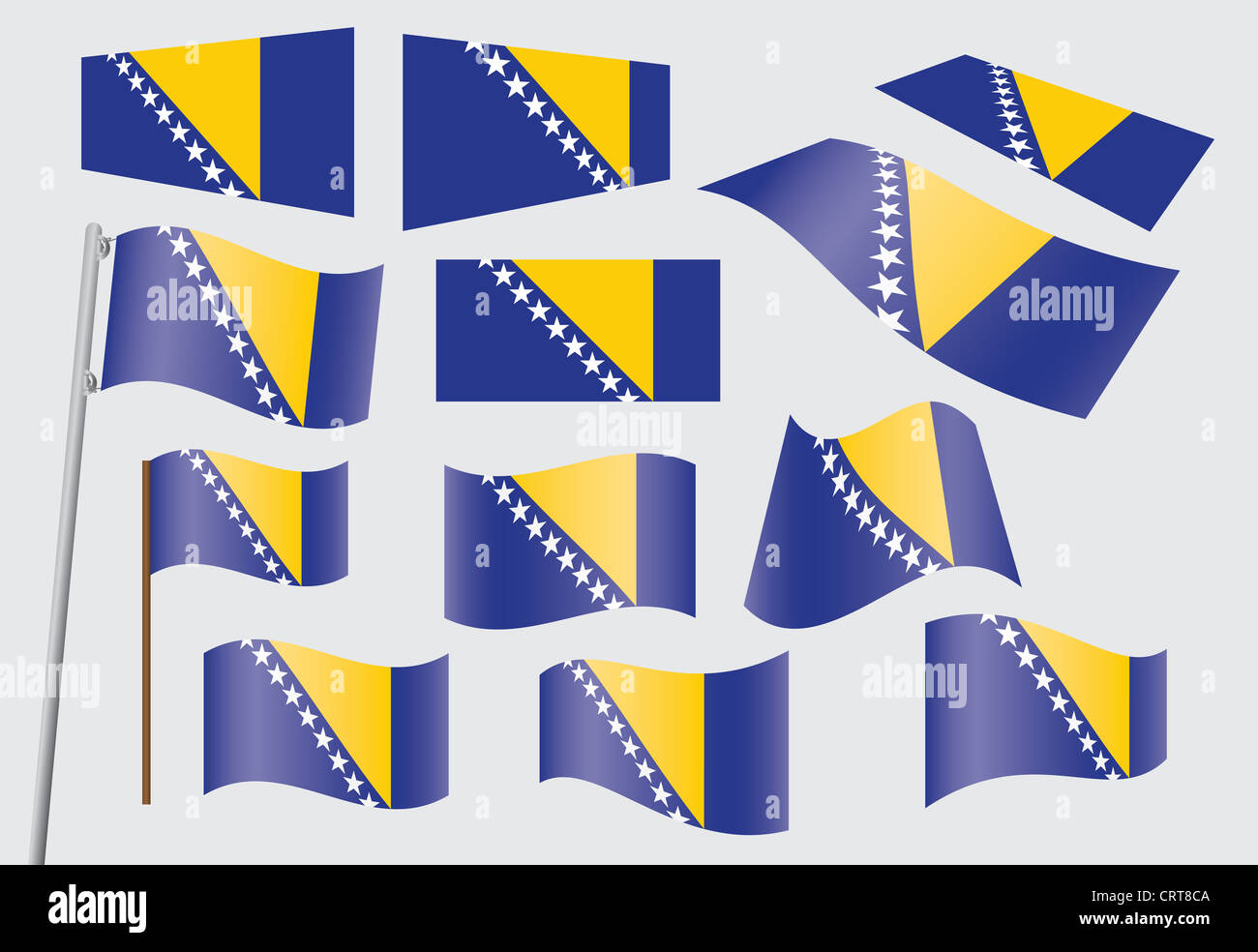 set of Bosnia and Herzegovina flags vector illustration Stock Photo - Alamy