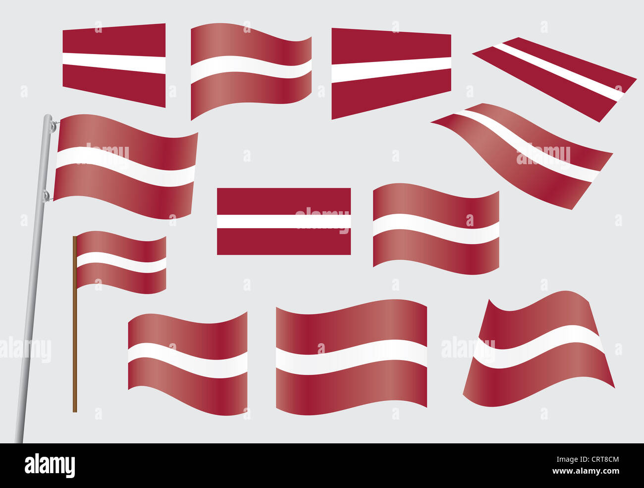set of flags of Latvia illustration Stock Photo - Alamy