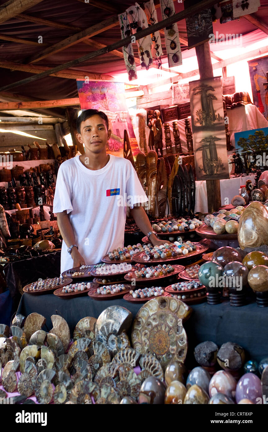 Souvenir stall in Central market, Mahajanga, Madagascar Stock Photo - Alamy