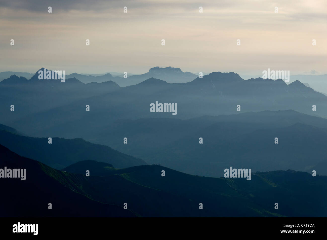 A view from the Tete Rousse hut in the Mont Blanc massif Stock Photo ...