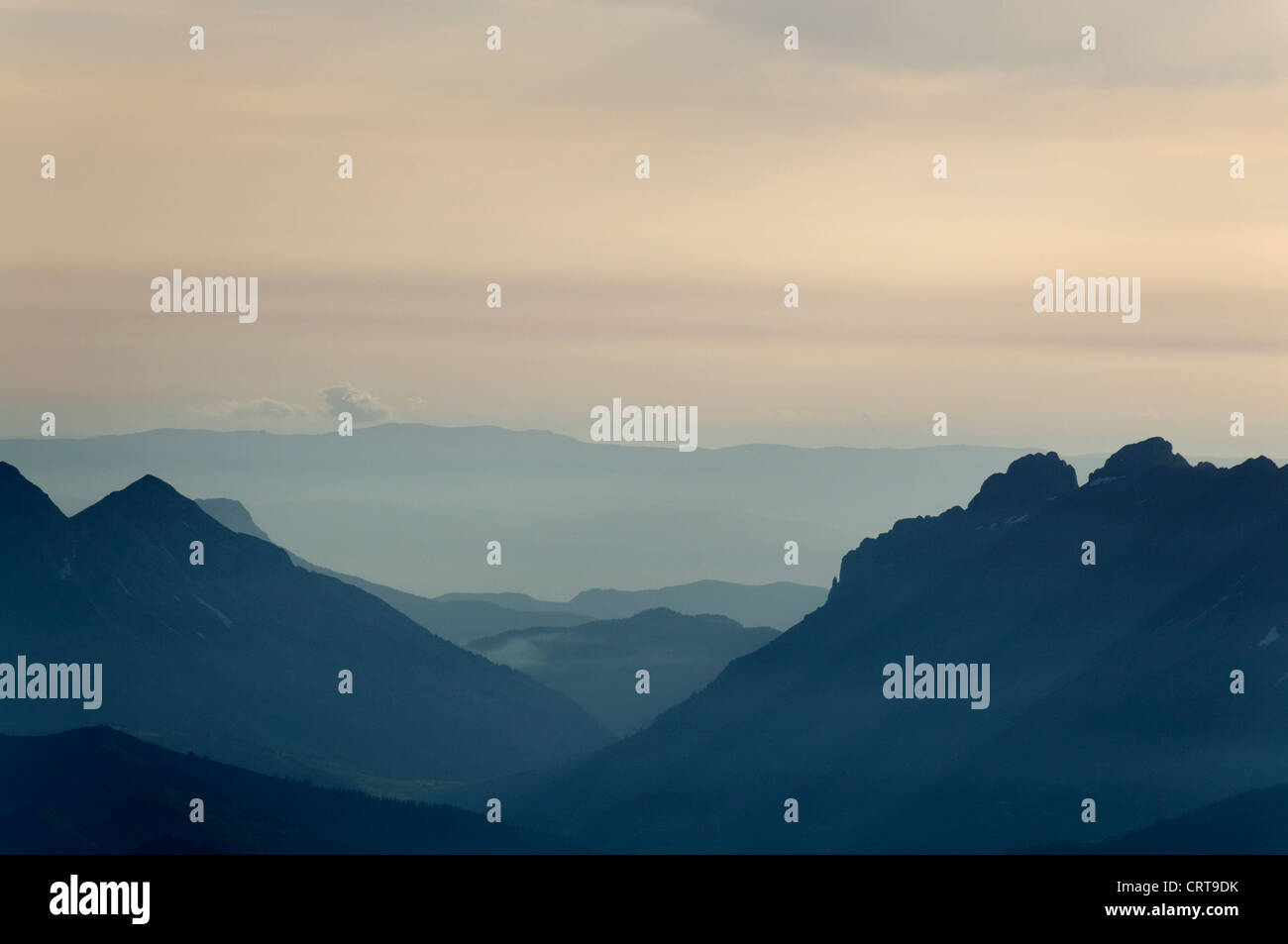 A view from the Tete Rousse hut in the Mont Blanc massif Stock Photo ...