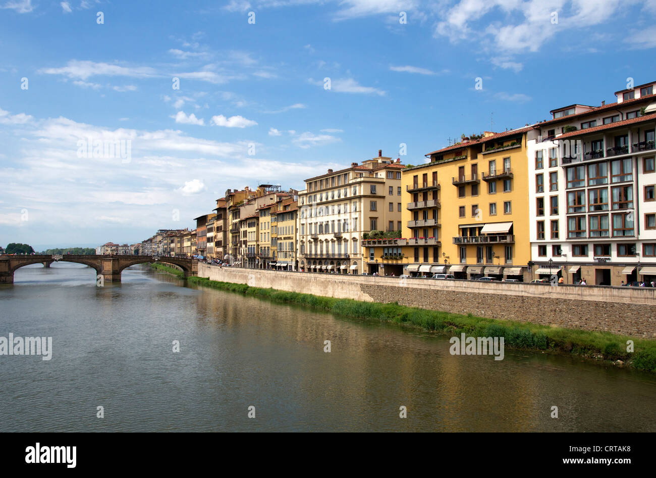 North bank of Arno River looking west Florence Italy Stock Photo - Alamy