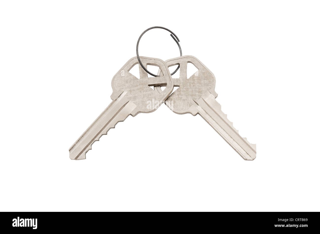 Two keys. Isolated on white background Stock Photo - Alamy