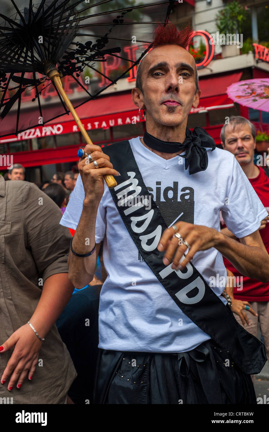 Paris, France. Act Up-paris, hiv AIDS Activists Parading in Gay Pride ...