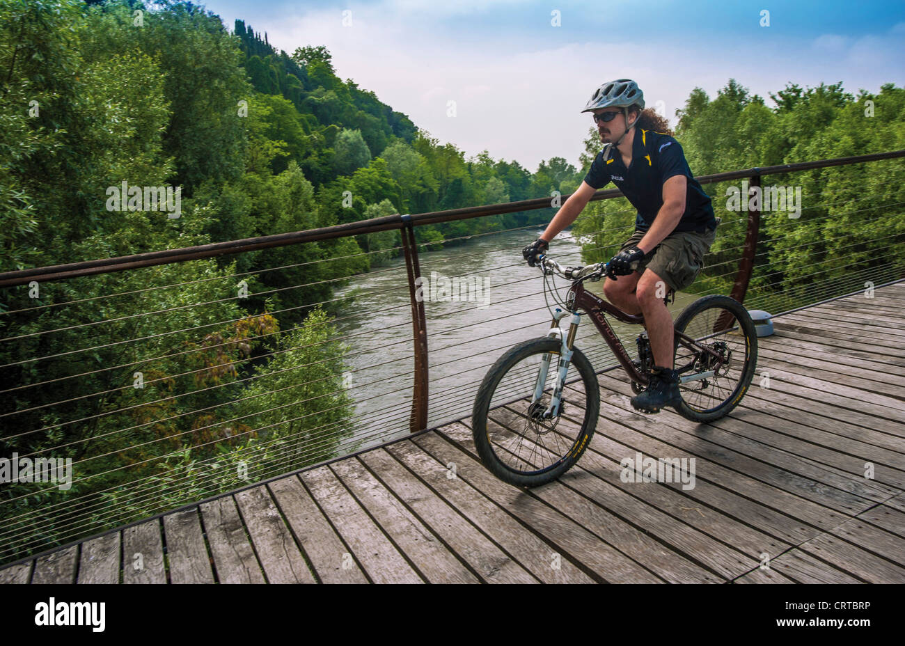 Europe Italy Piedmont Province of Turin La Pianca Bridge between ...