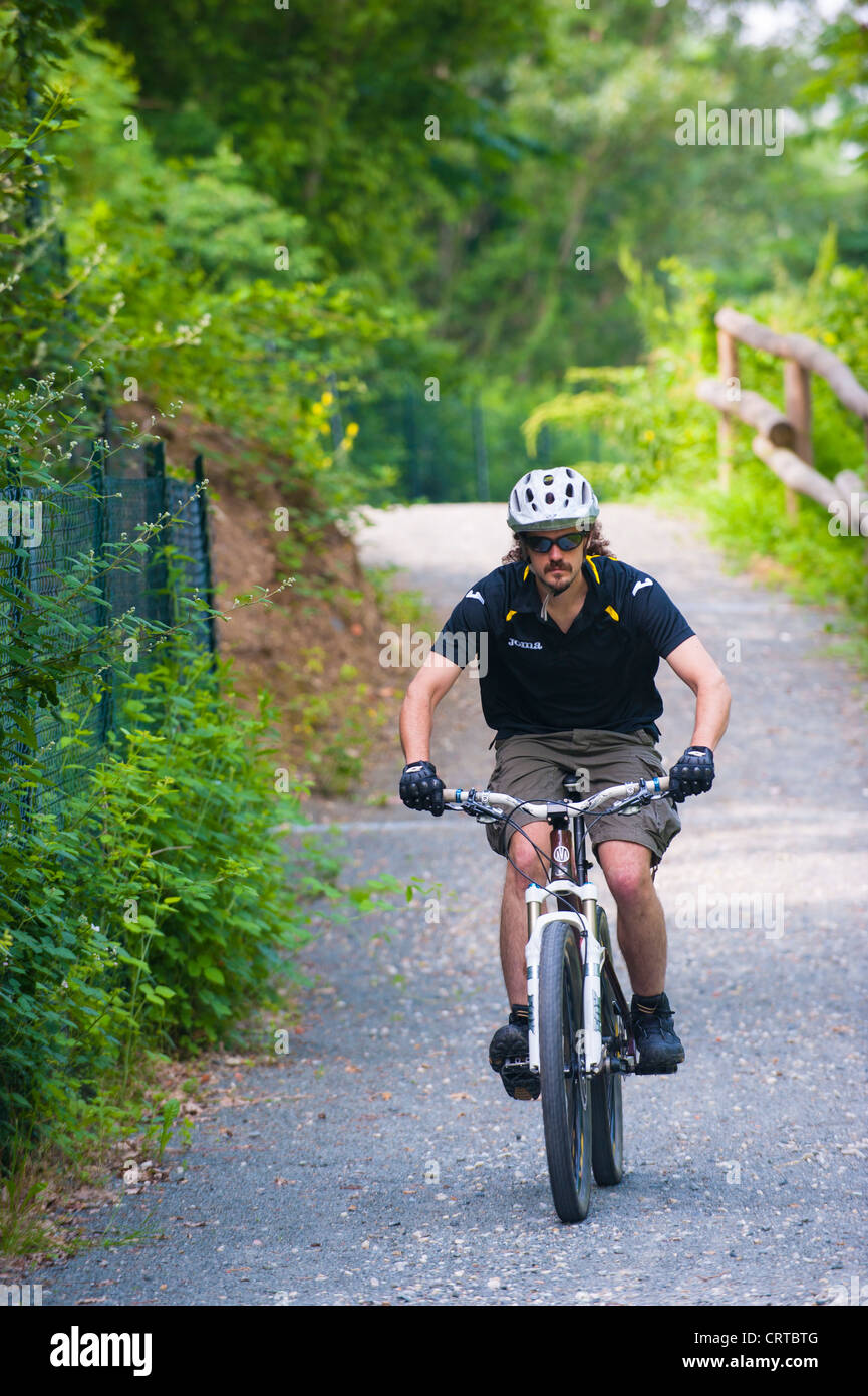 Europe Italy Piedmont Province of Turin a stretch of the bike path ...