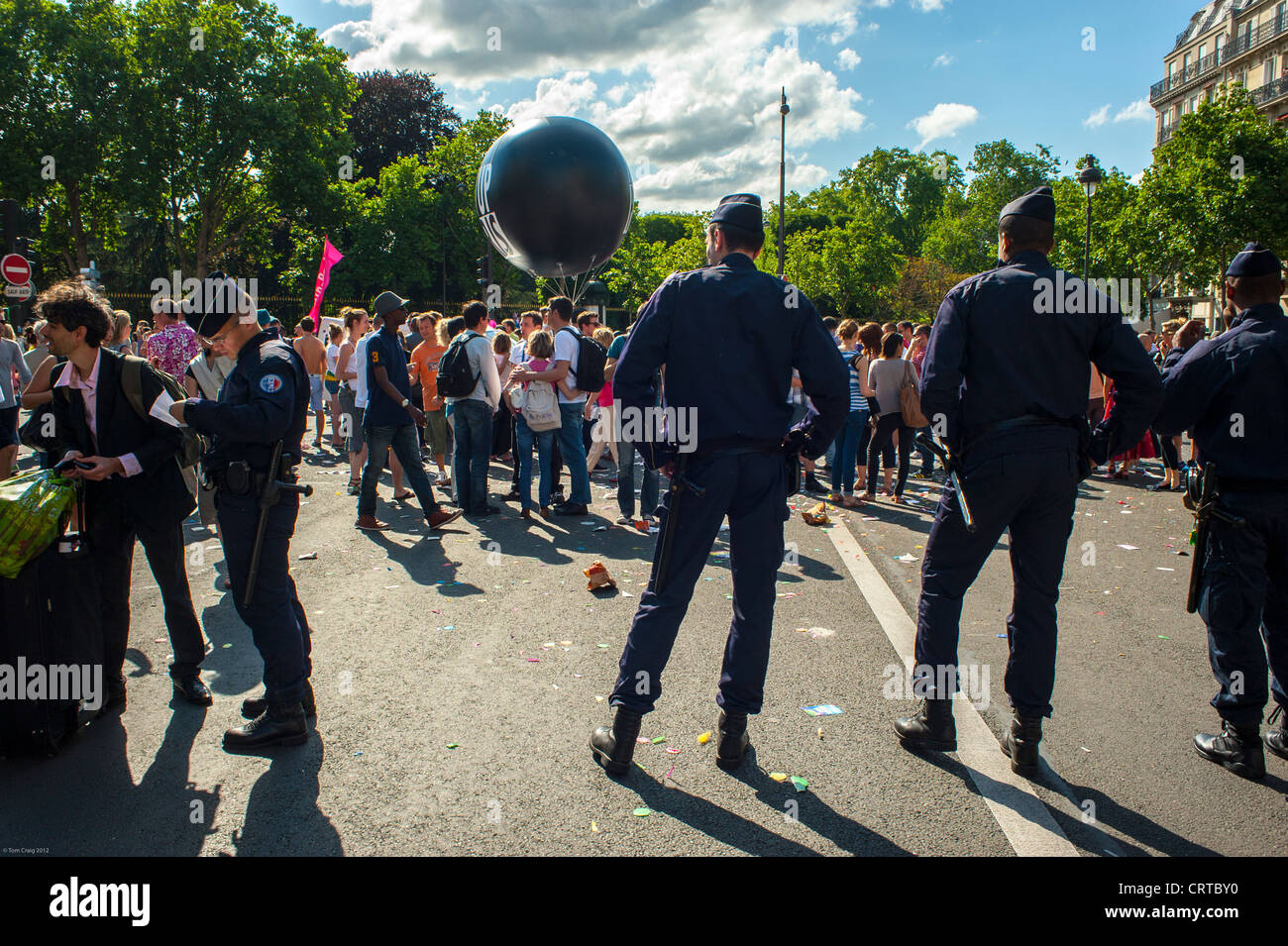 Paris, France, Police, Act UP Paris Group Fighting AIDS, marching ...