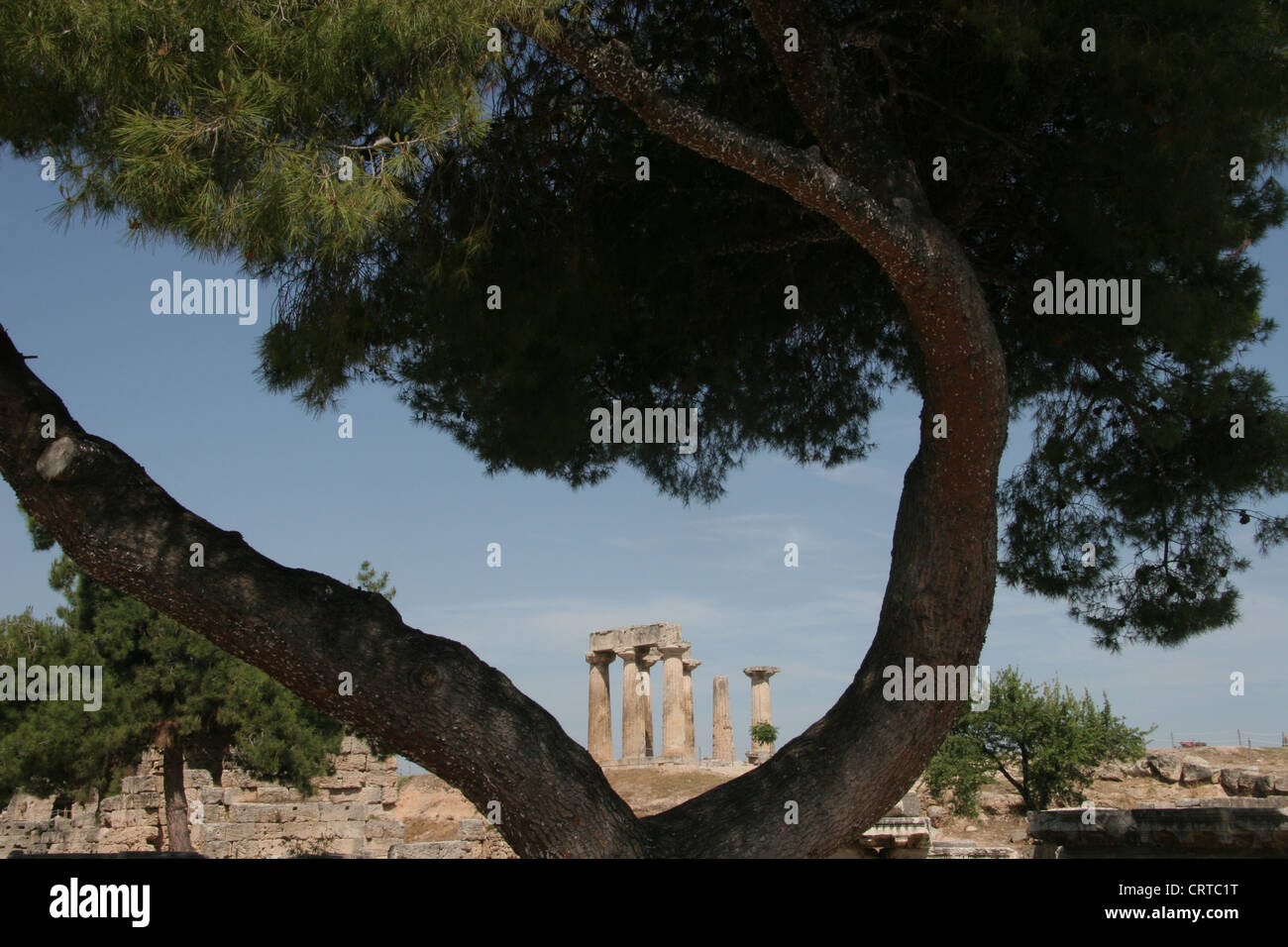 Temple of Apollo at the Ancient Corinth Ruins, Greece Stock Photo - Alamy