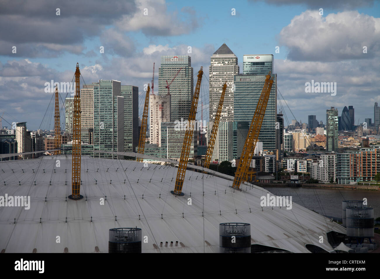 View of the O2 from The Cable car Stock Photo - Alamy