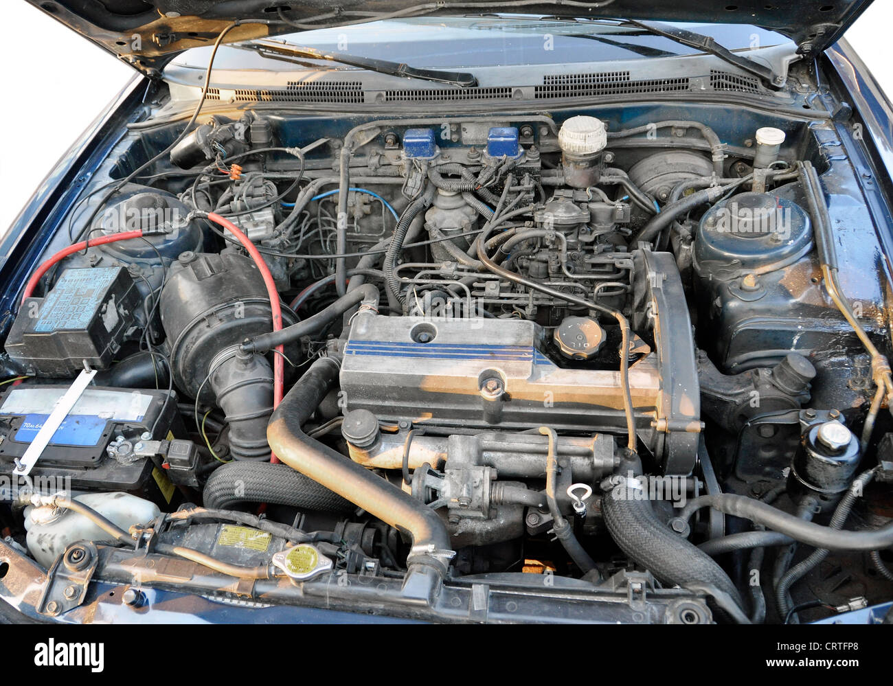 Automotive engine compartment, old car Stock Photo - Alamy