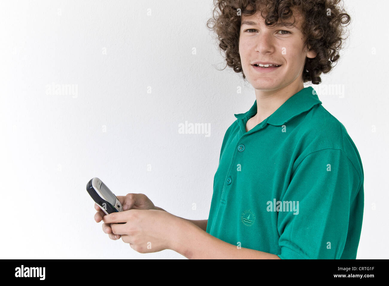Boy with mobile Stock Photo - Alamy