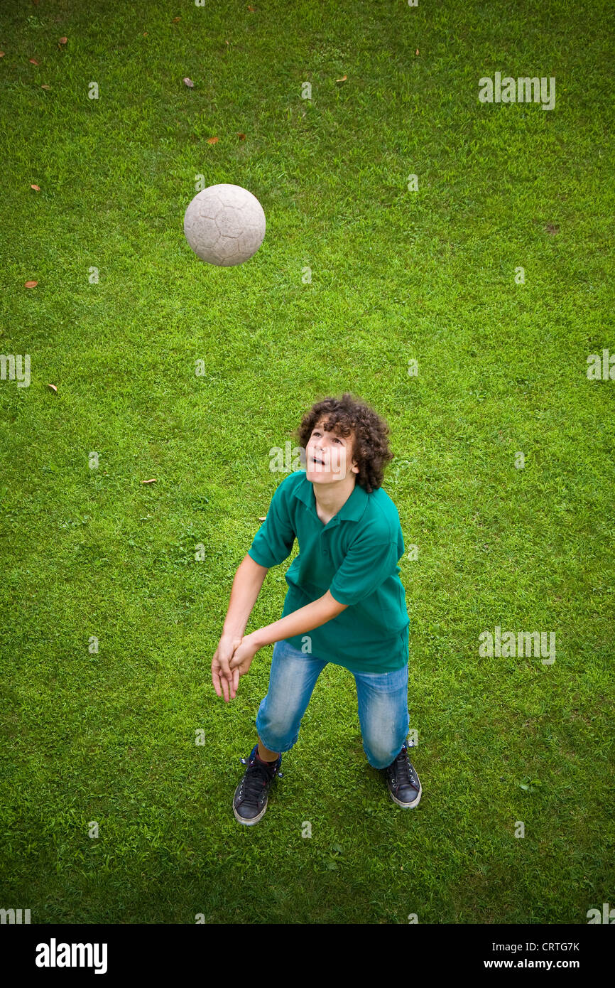 Boy with the ball Stock Photo - Alamy
