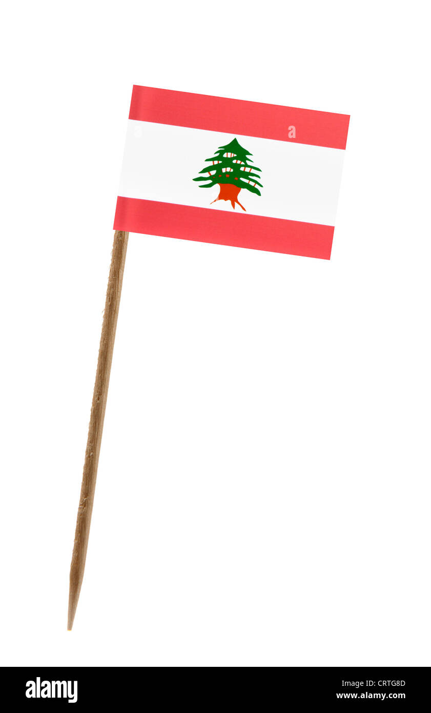 Tooth pick wit a small paper flag of Lebanon Stock Photo - Alamy