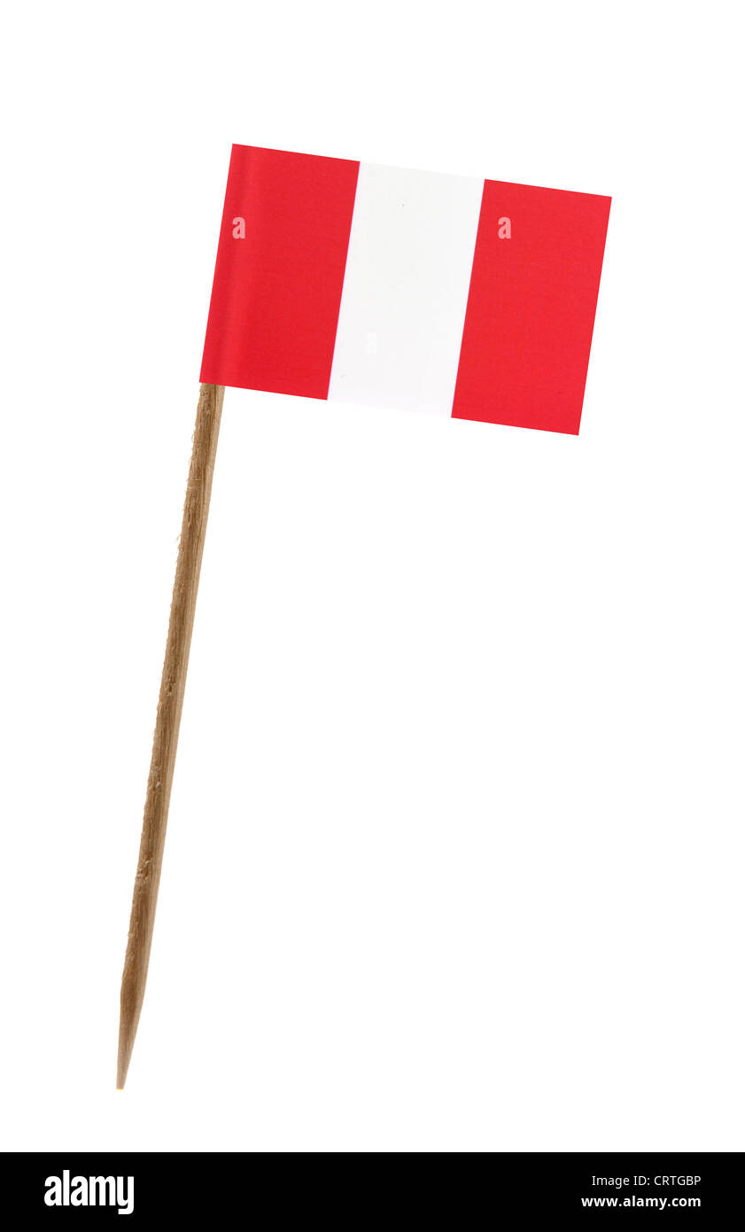 Tooth pick wit a small paper flag of Peru Stock Photo - Alamy