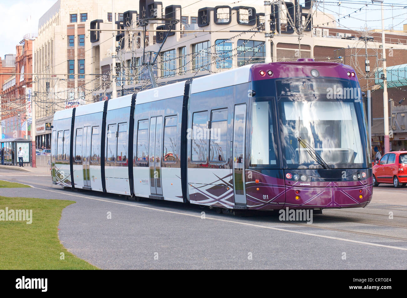 New Blackpool tramway in operation along the resorts seafront Stock ...