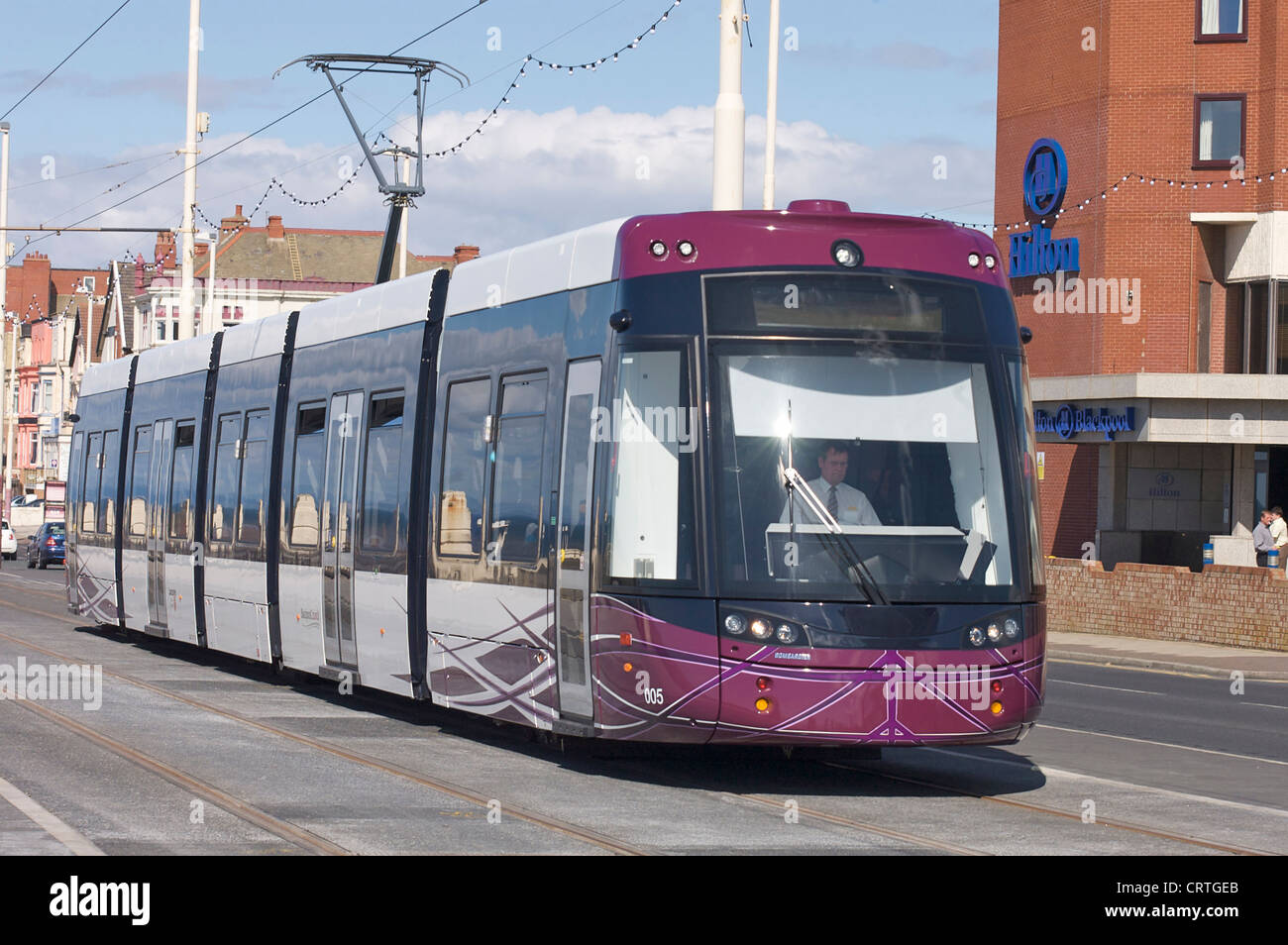 New Blackpool tramway in operation along the resorts seafront Stock ...