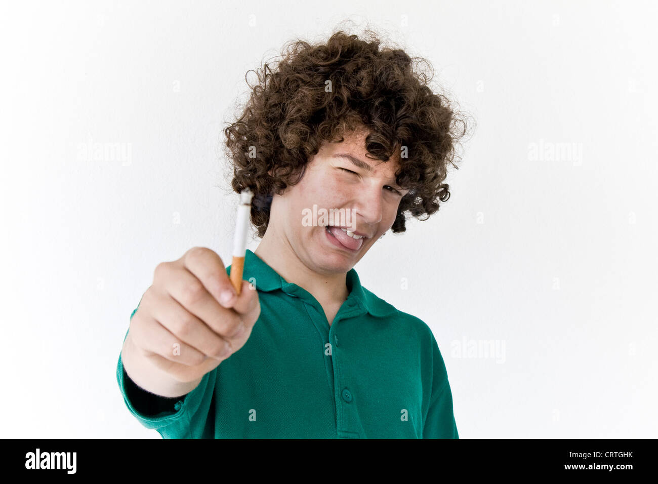 Boy with cigarette Stock Photo - Alamy