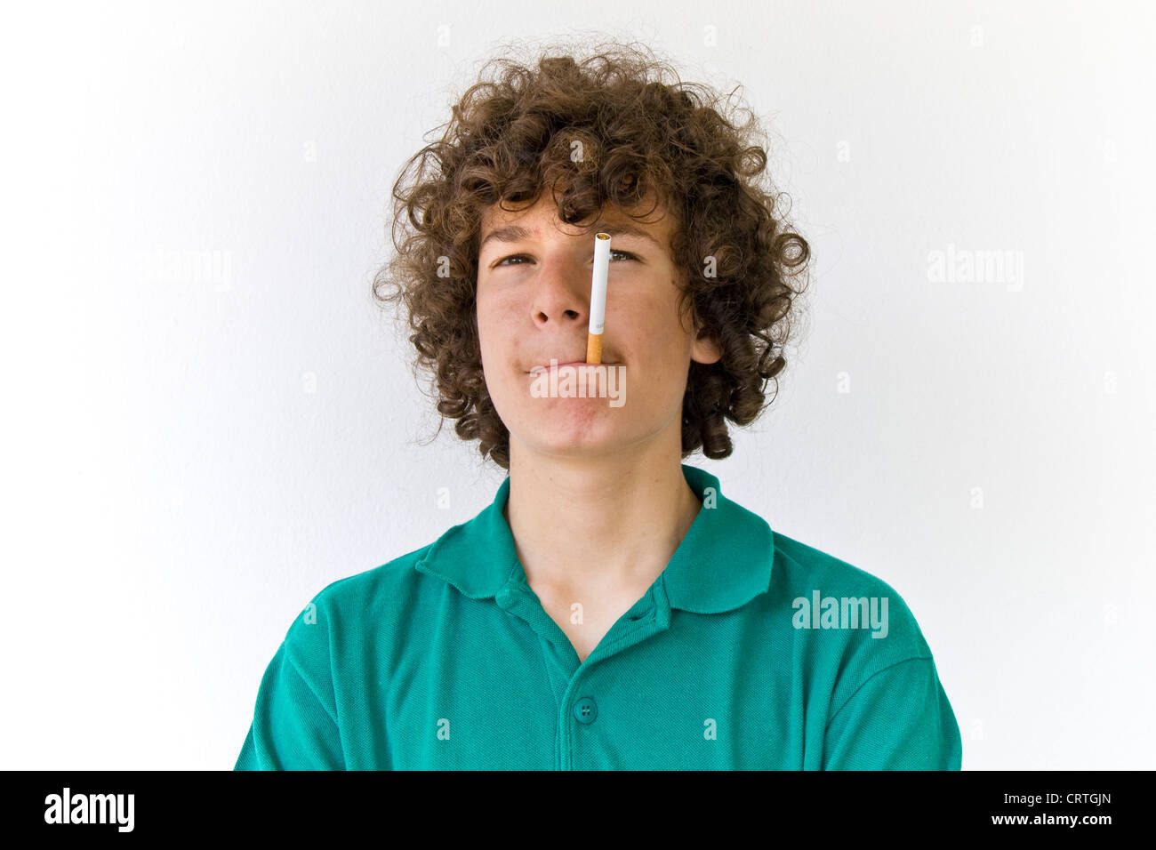 Boy with cigarette Stock Photo - Alamy