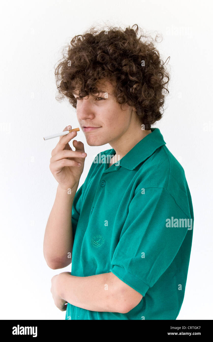 Boy with cigarette Stock Photo - Alamy