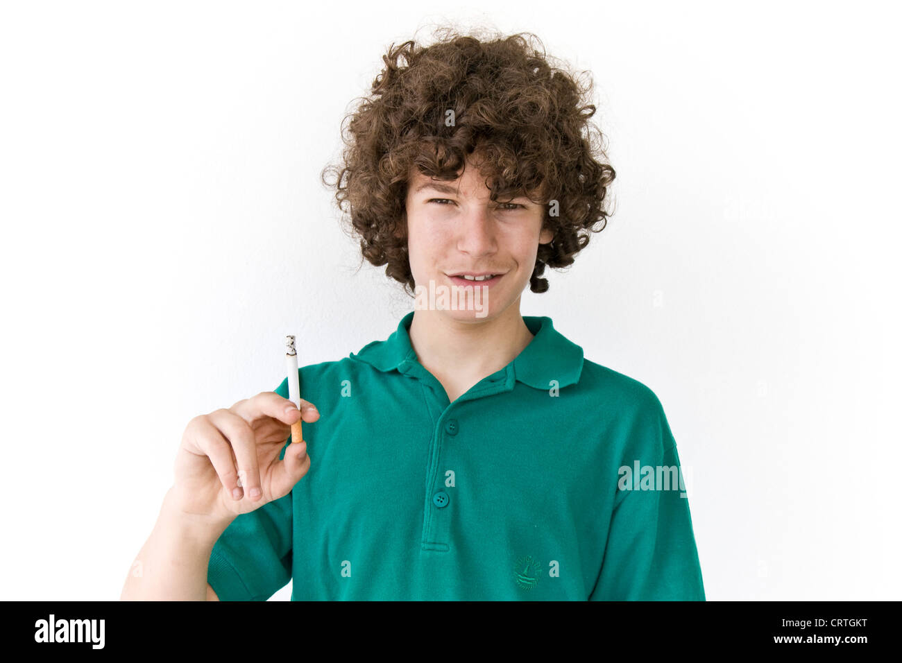 Boy with cigarette Stock Photo - Alamy