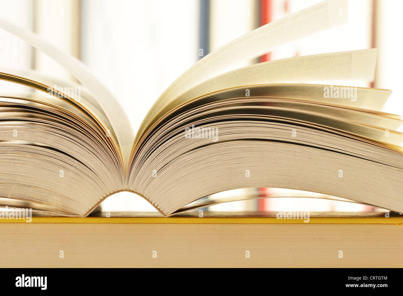 Composition with open book Stock Photo - Alamy