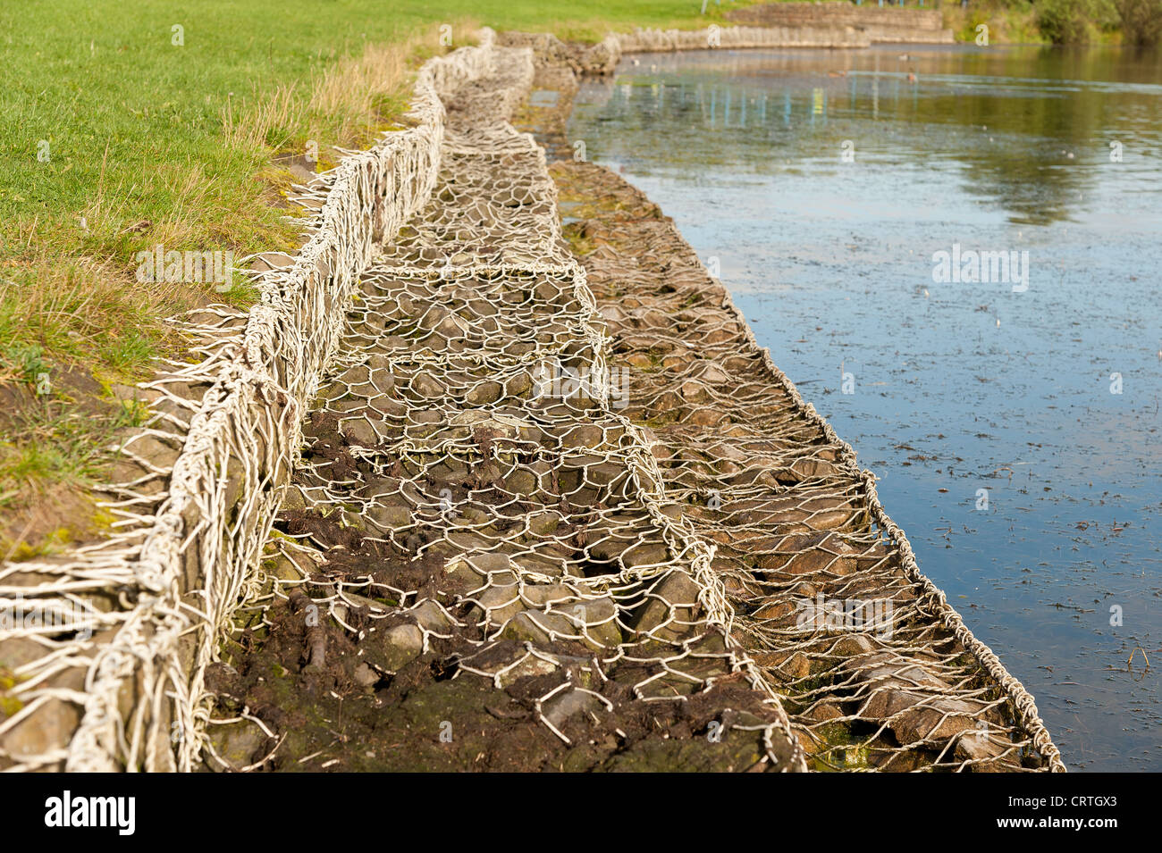 Caged rock riprap in stainless steel frames used as a structural ...